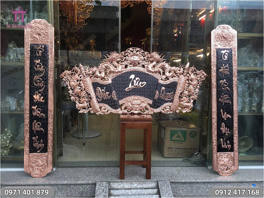 Bộ Đồ Thờ Cúng Bằng Đồng Cho Bàn Thờ 1m27 - DT018 | Đồ Thờ Cúng Bằng Đồng